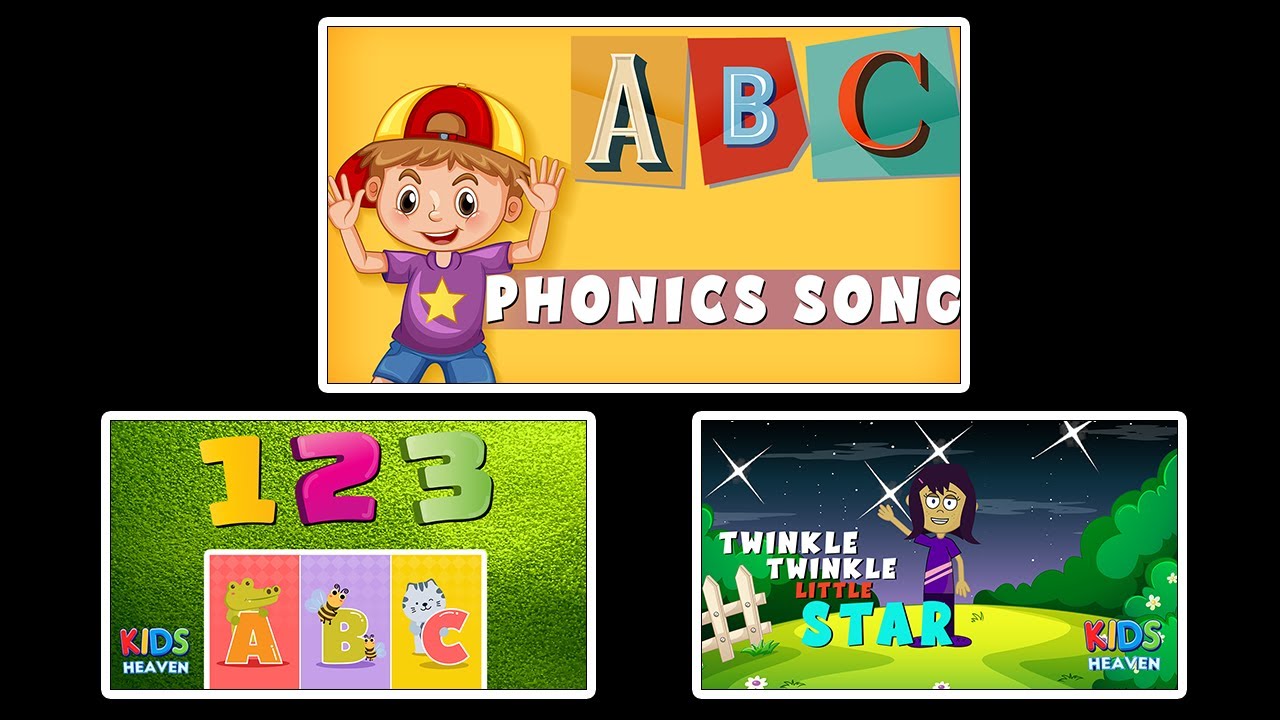Phonics Song for Toddlers - Wheels on the Bus - Twinkle Twinkle Little ...