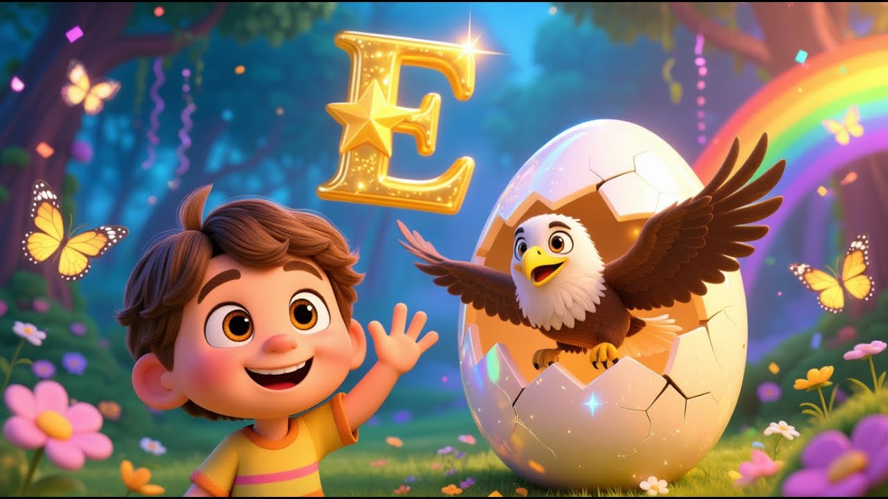 Learn Letter E with Egg 🥚 & Eagle 🦅 | Fun 3D ABC Adventure for Kids ...
