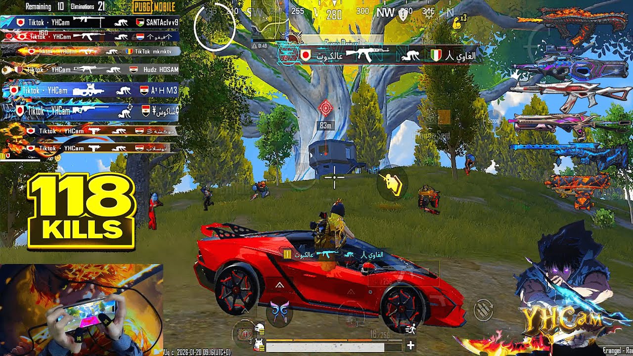 118 kills !!😱 FOUR GAME BEST HANDCAM PLAYER YHCam🔥🎯 - YouTube