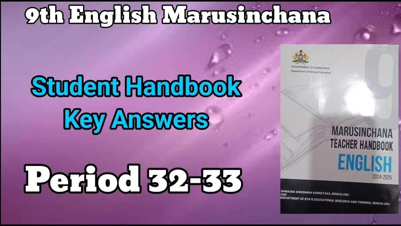 9th English Marusinchana student handbook key answers.worksheetsr 77 ...