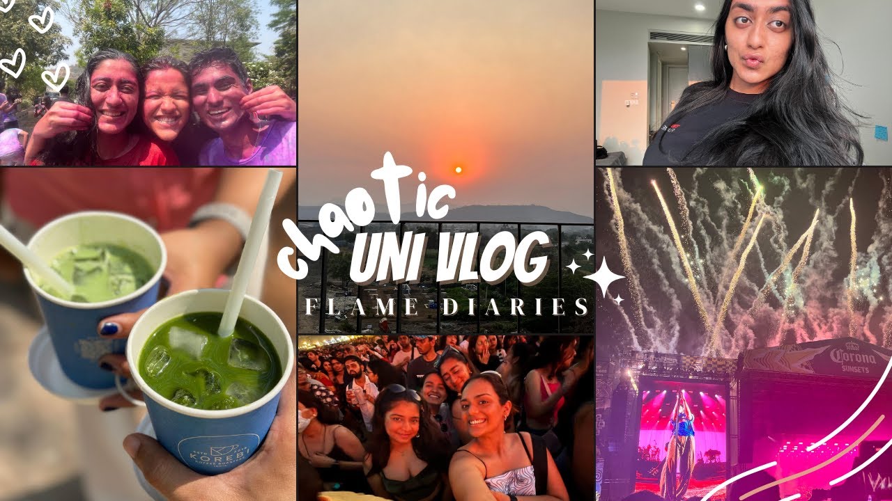 *Chaotic* FLAME UNI Vlog | lollapalooza, holi celebrations, blue tokai ...