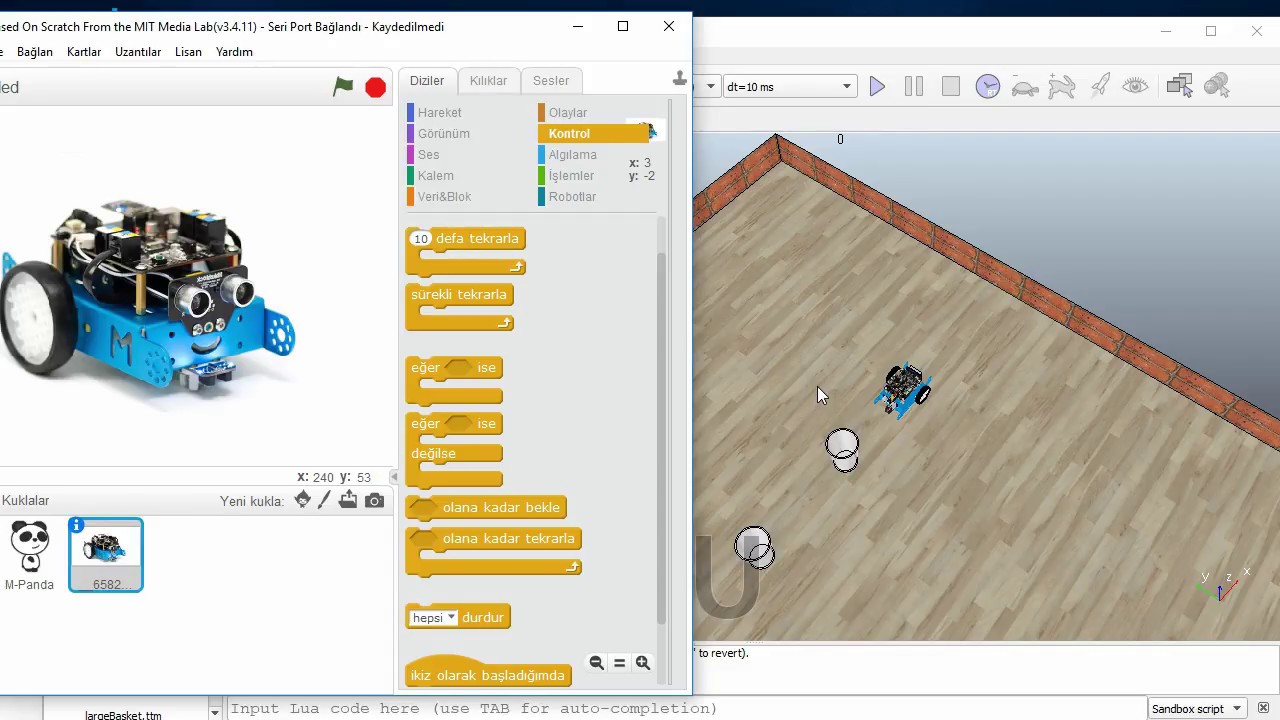 Makeblock Mbot Simulator İki Bardak Etrafında Dönme - YouTube