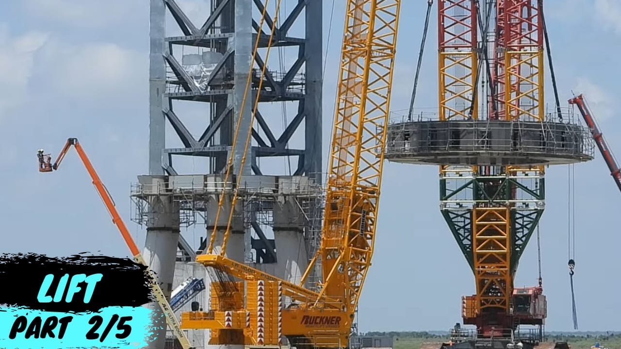 Lift, Part 2/5, Orbital Launch Table, SpaceX Starbase, Boca Chica, TX ...