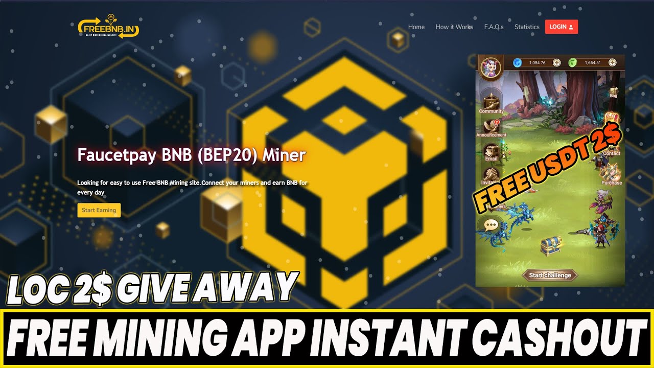 FREE BNB MINING APP INSTANT CASH OUT PLUS LOC GIVE AWAY - YouTube