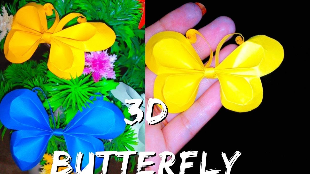 3D butterfly| easy origami butterfly | home decor| how to make paper ...