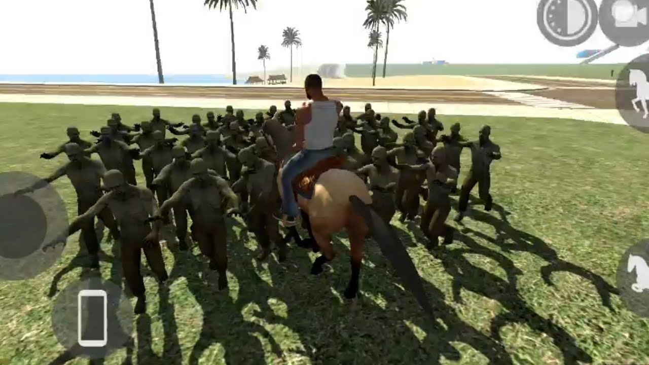 The herd of zombie fight to horse.in indian bike drivingFight horse to ...