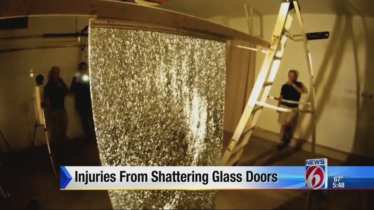 Injuries from shattering glass doors - YouTube