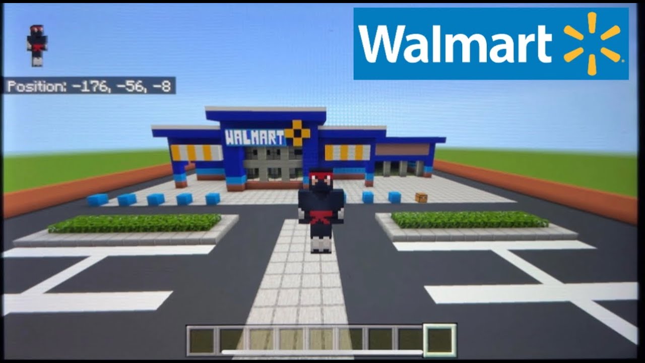 Minecraft Tutorial: How To Build A Walmart (Store) Part 1 “Outside” w ...