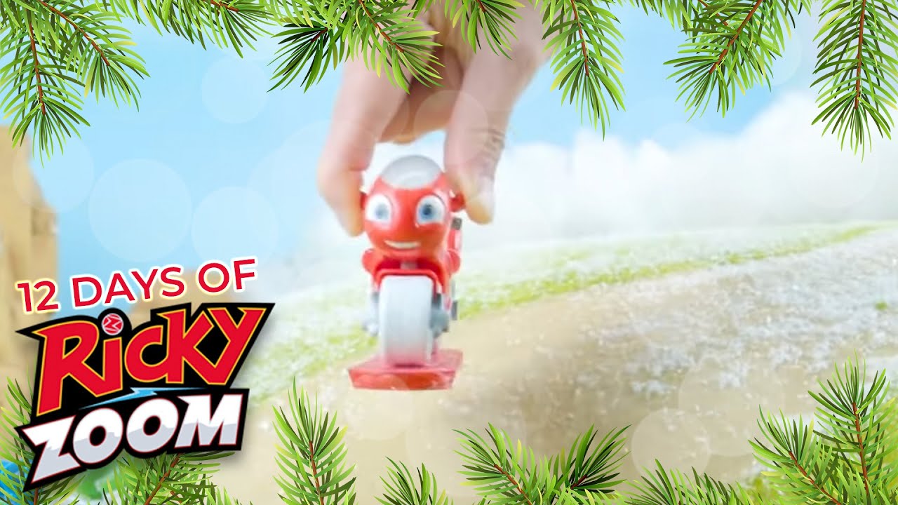Ricky Goes Snowboarding 🎄 12 Day's Of Ricky ⚡️ Motorcycle Cartoon ...
