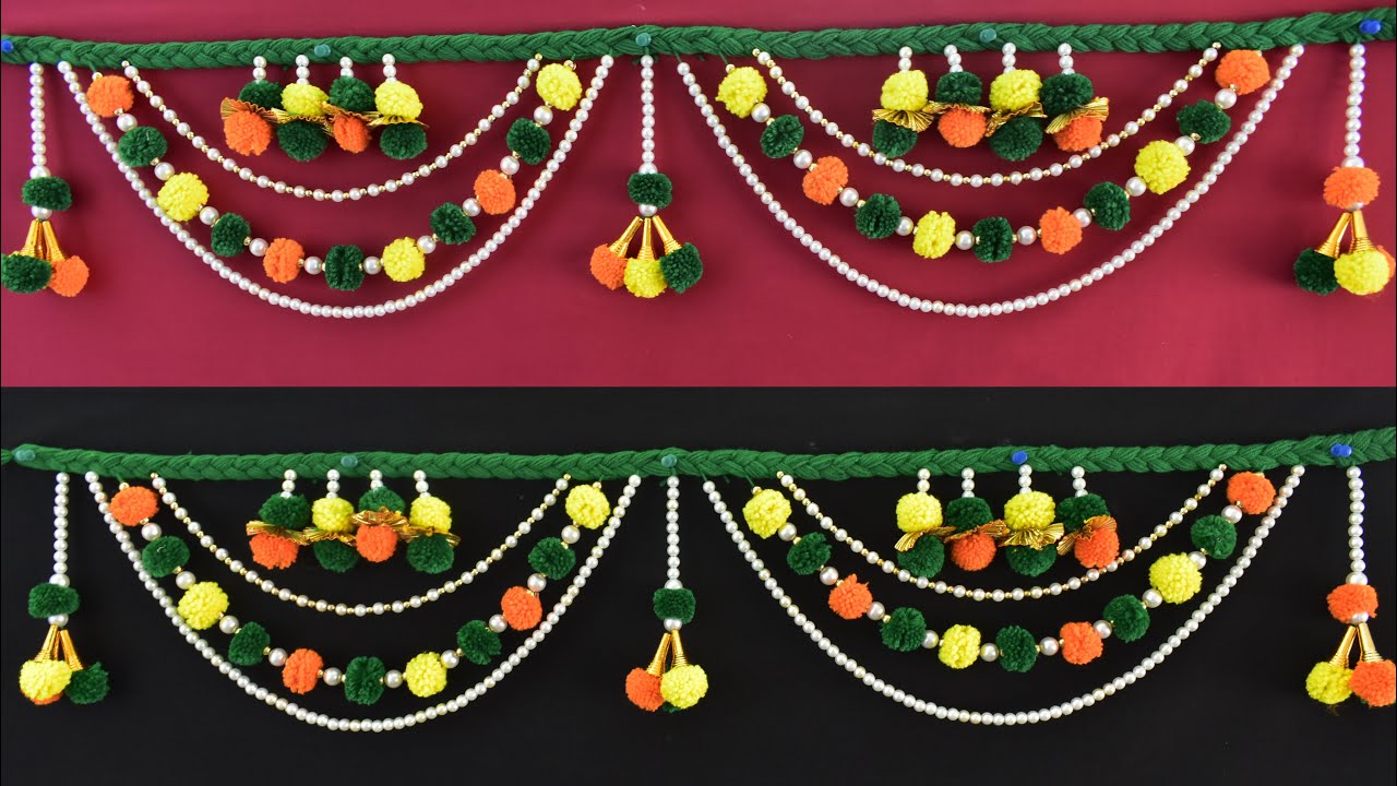 How to make Toran at Home, DIY Pearl Toran, Designer Toran, How to make ...
