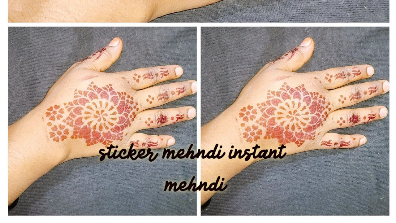 new sticker mehndi design| easy mehndi design with mehndi stickers ...