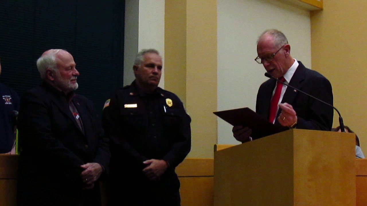 Chris Garrison gets Fire Chief of the Year Proclamation 10-17-2017 ...
