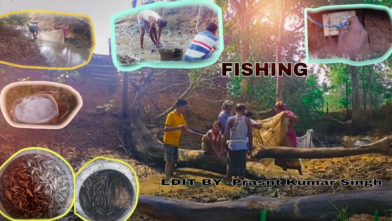 Pond Water Fish Catching and Cooking Fish Gravy in our Village ...