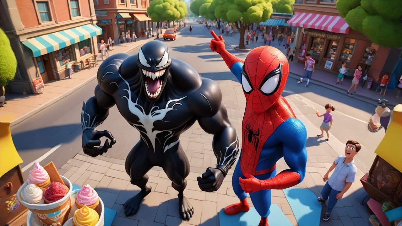 Spider-Man and Venom's Ice Cream Adventure - YouTube