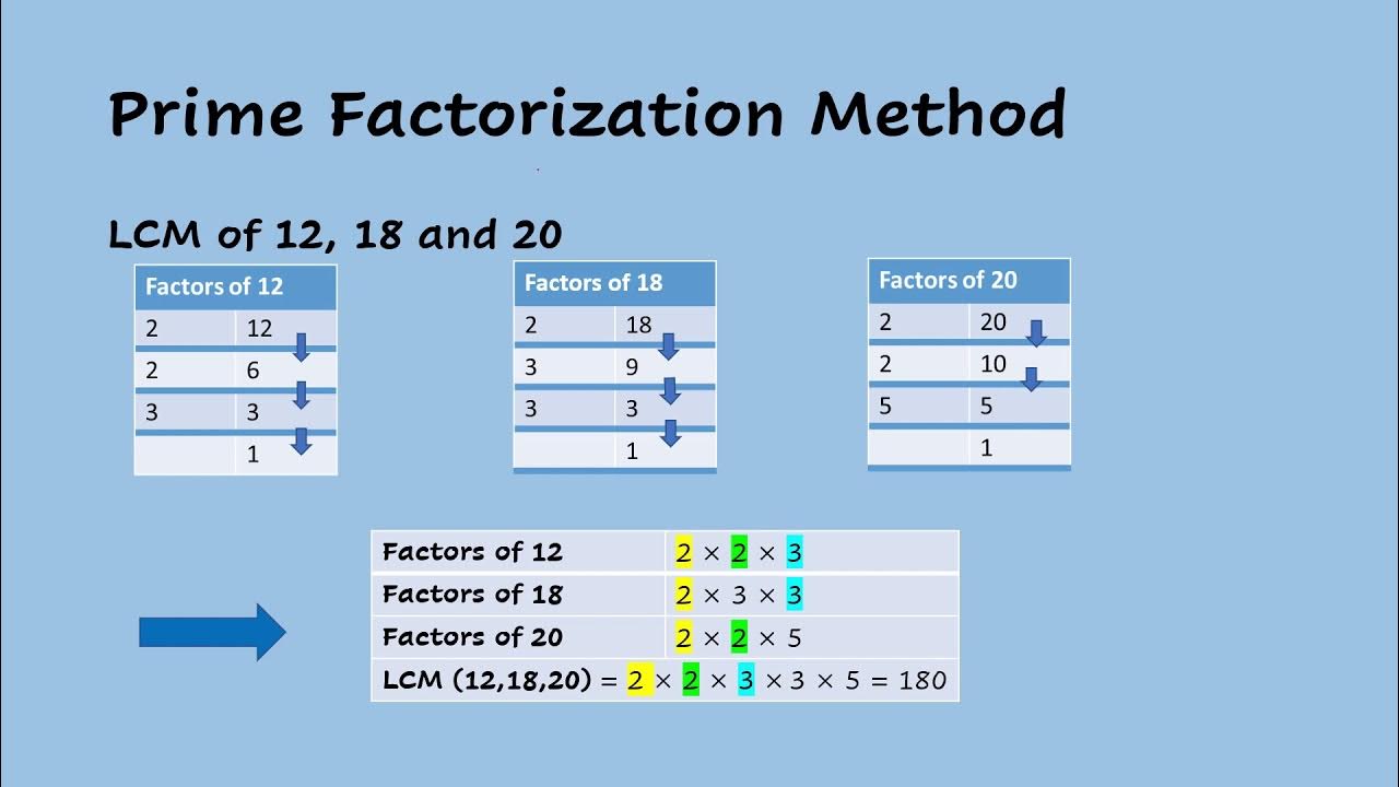Least Common Multiple - Prime Factorization (Division Method) - YouTube