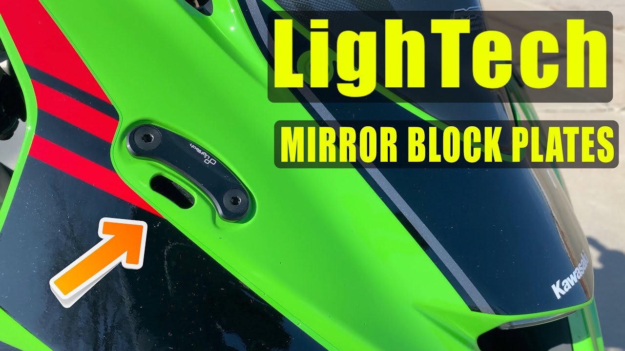 ZX10R LighTech Mirror Block Off/Blanking Plates - YouTube