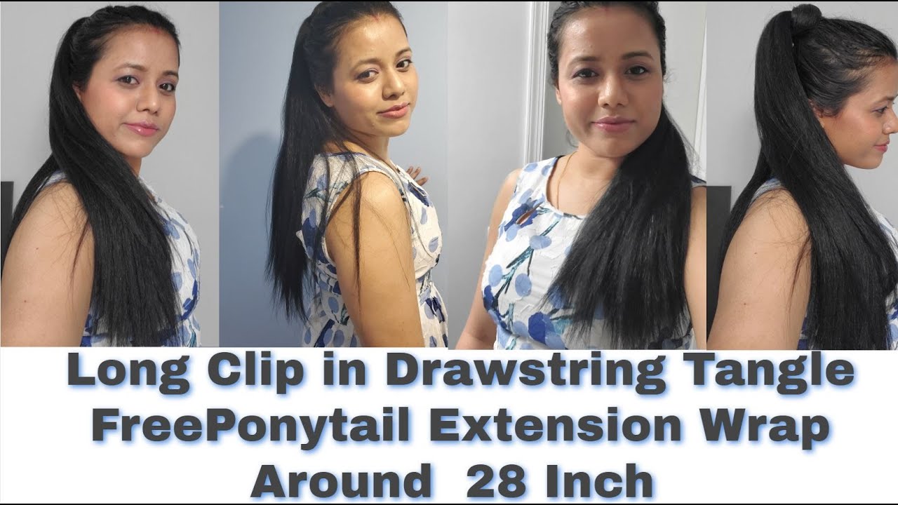 Tangle free Long Clip in Drawstring Ponytail/Under 10$/Amazon Ponytail ...