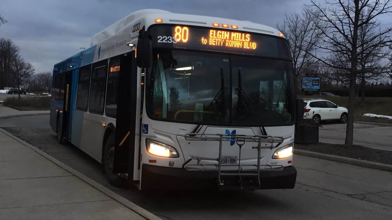YRT Westbound Ride Video on 2233 on route 80 Elgin Mills to Edward ...