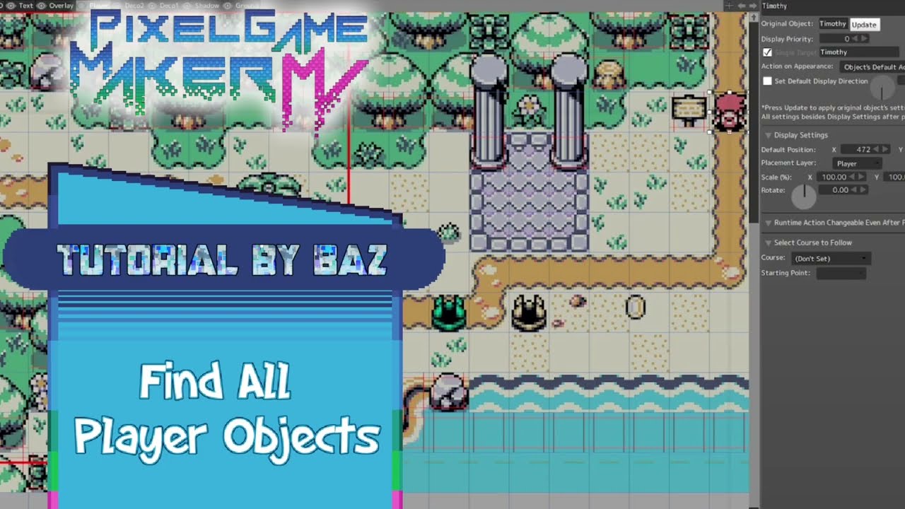 Devlog - Easily Find Player Objects - Pixel Game Maker MV - YouTube