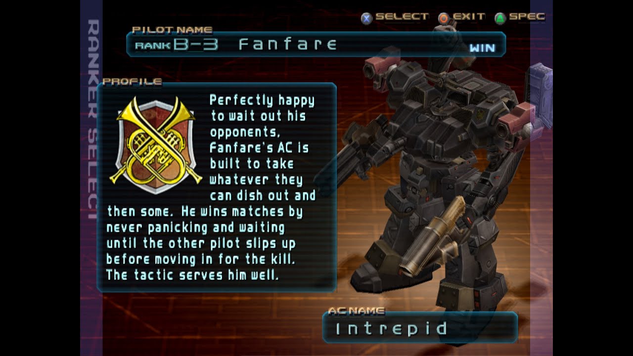 Armored Core 3 [Arena]: vs Fanfare (no OP-I) - YouTube