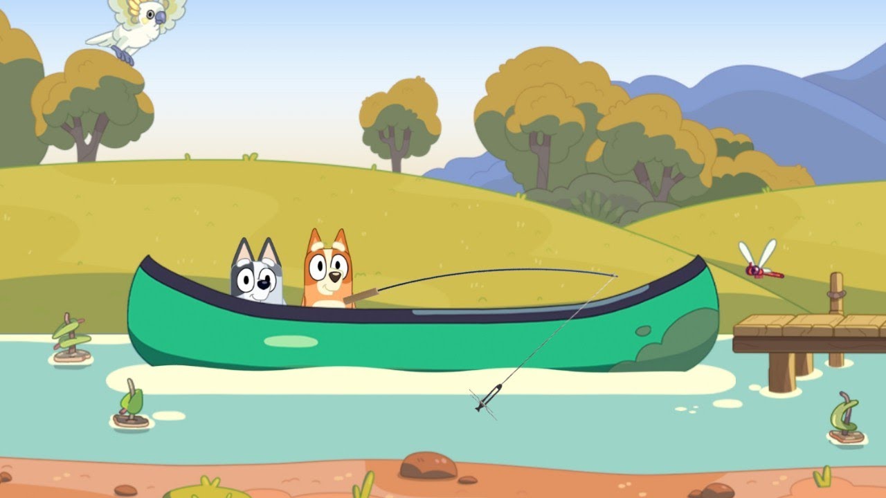 Bluey : Bingo and Muffin's Fishing & Camping - YouTube
