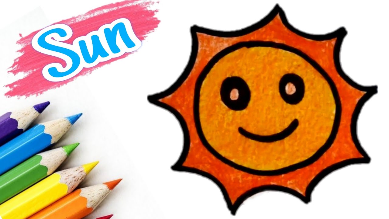 How To Draw A Sun🌞Easily With Pencil Colours| Kid's Art Hub | 2024 ...