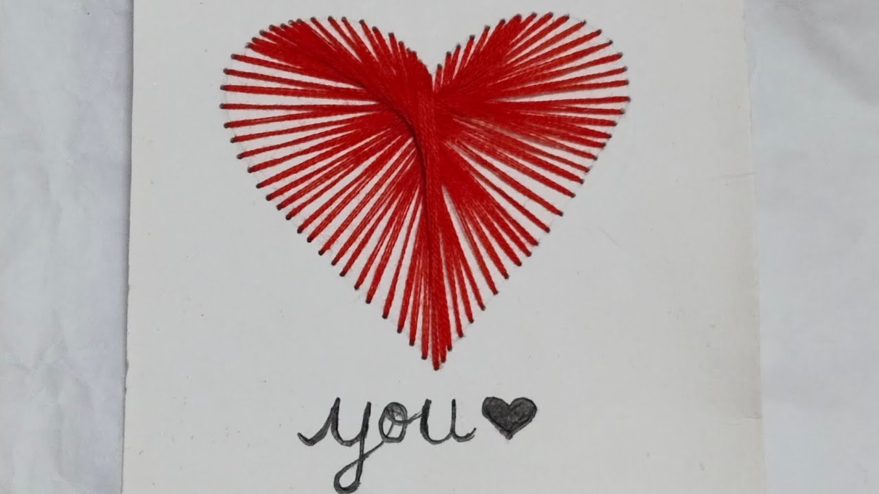 Embroidery string cards 🪡♥️ - YouTube