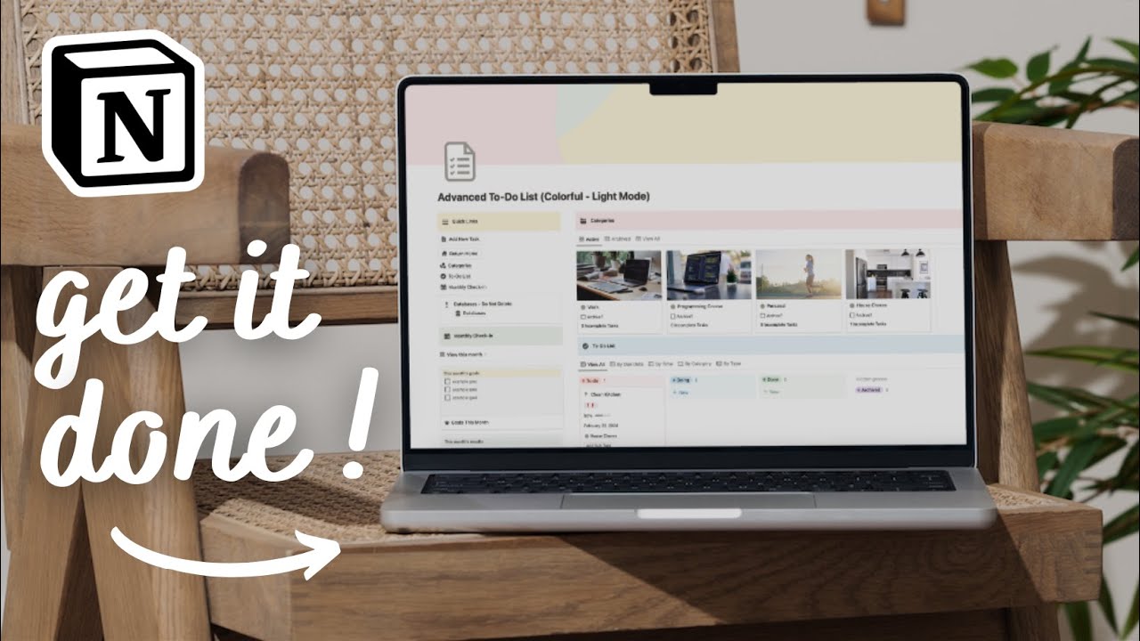 POWERFUL To-Do List System | + task categories, calendar, monthly check ...