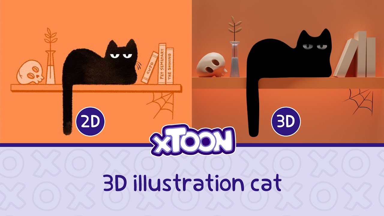 3D Cat illustration with Blender - YouTube