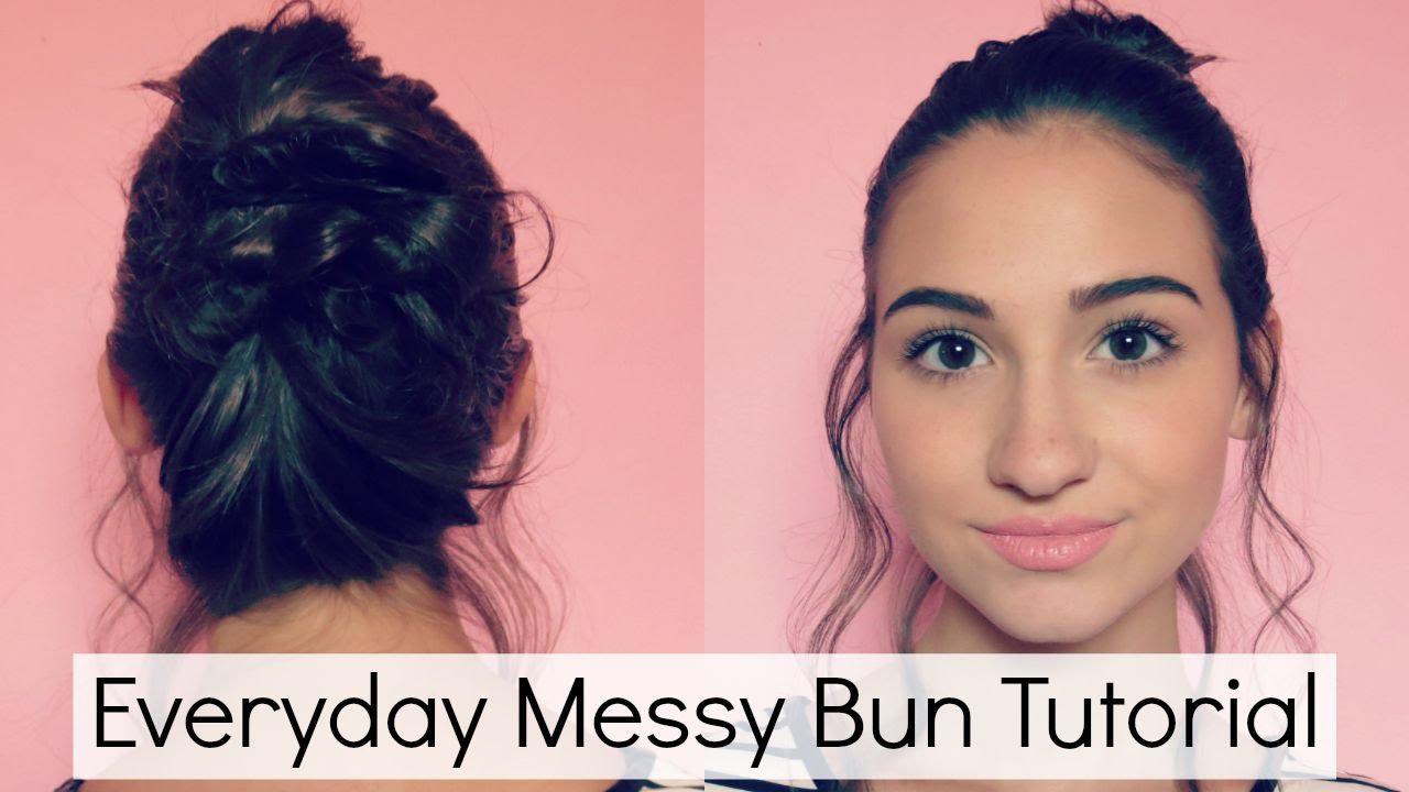 Everyday Simple & Easy Messy Bun Hair Tutorial || BeautyChickee - YouTube
