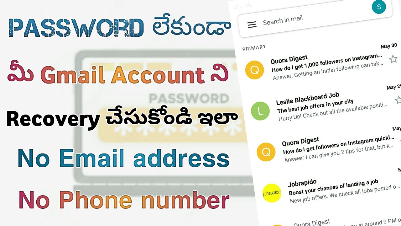 How To Recover Gmail Account without Password || Recover Your Gmail ...