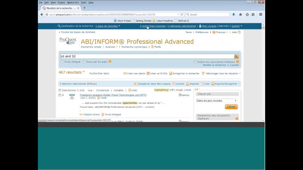 ProQuest Dialog La recherche avancée - YouTube
