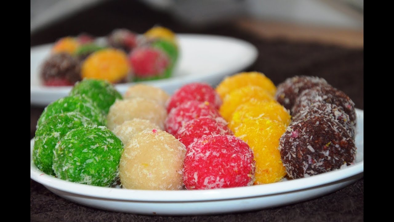 5 अलग अलग स्वाद के लड्डू - Homemade Multi color Laddu - Coconut Ladoo ...