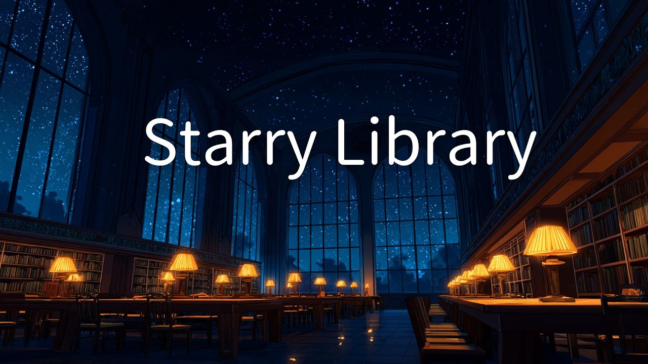 【Sleep Music】Starry Library Night | Calm Ambient Piano for Deep Sleep ...