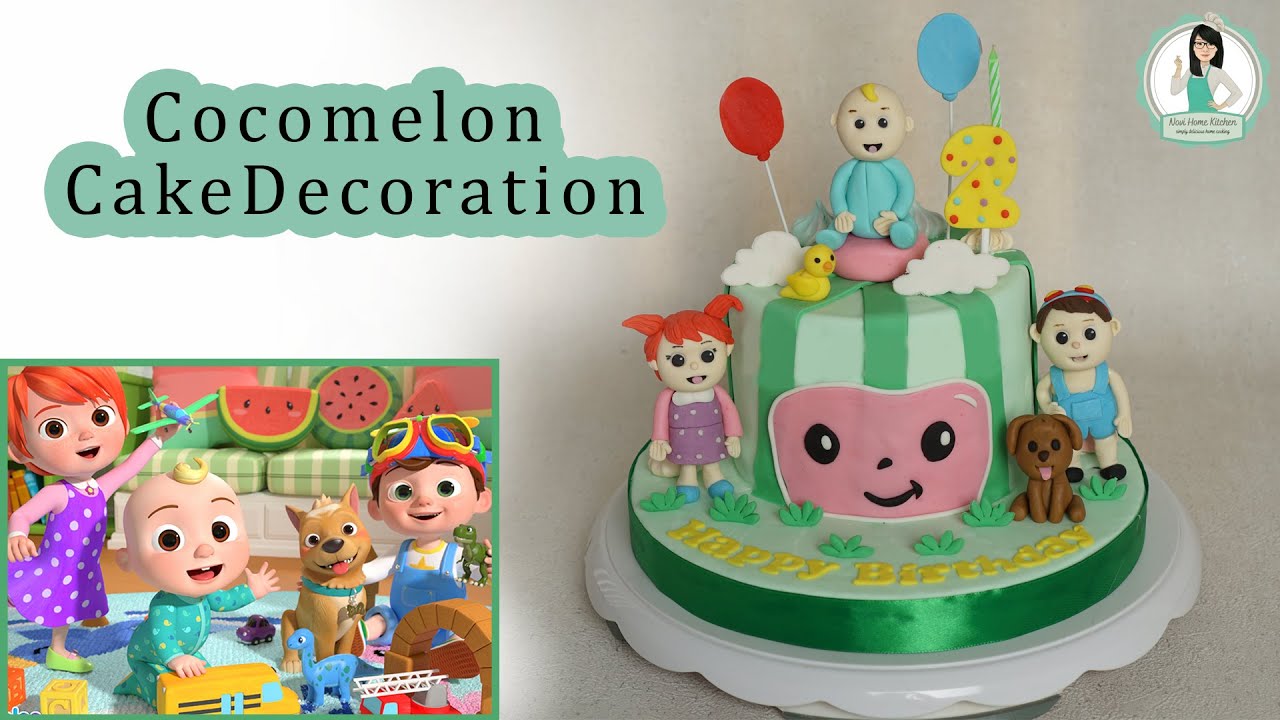 COCOMELON CAKE TUTORIAL | COCOMELON CAKE DECORATIONS (FONDANT ICING ...