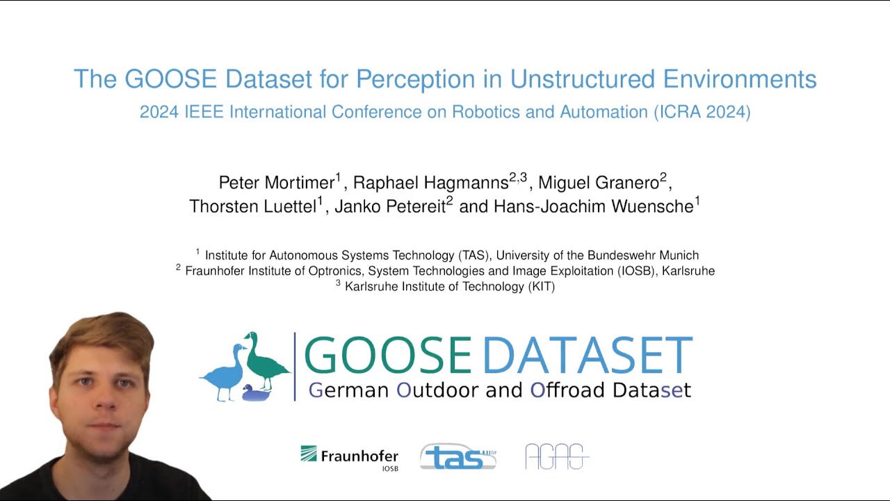 The GOOSE Dataset for Perception in Unstructured Environments - YouTube