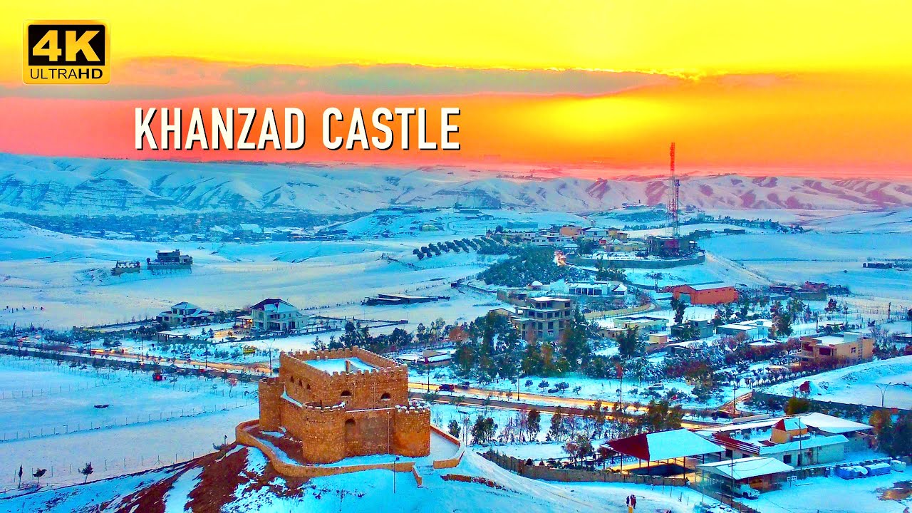 Khanzad Castle in Winter Snow 4K Drone KURDISTAN NATURE - YouTube