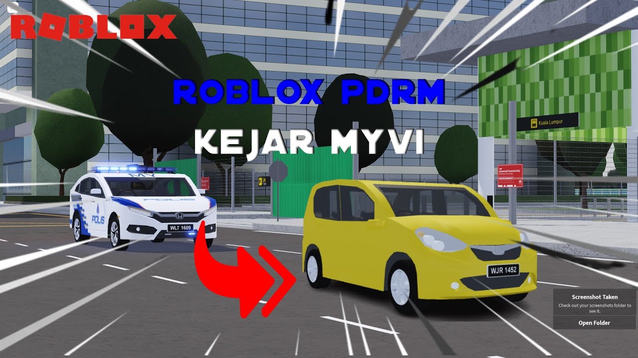 Roblox Bandar | PDRM Patrol | Kejar Myvi Atas Rumput Sampai Civic Kena ...