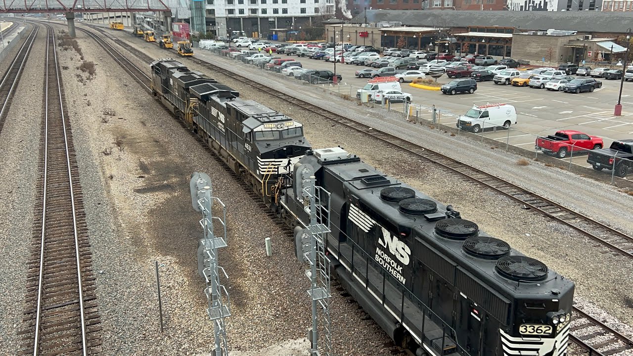 NS 8003 Lead’s NS 112 Westbound Mixed Freight Passing Union Station in ...