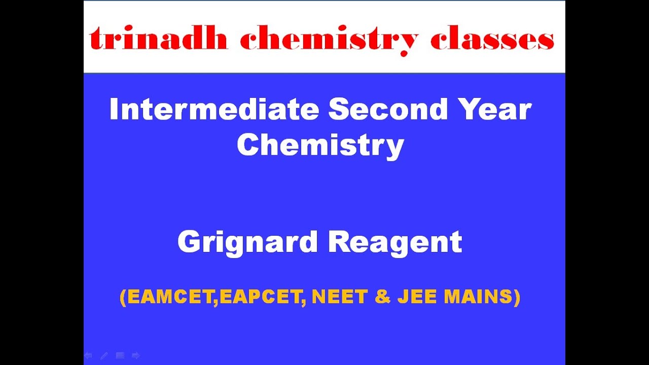 Intermediate Second Year Chemistry - Grignard Reagent -EAMCET,EAPCET ...