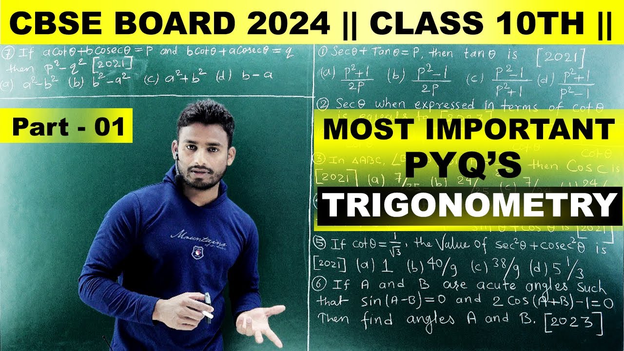 MOST IMPORTANT PYQ OF TRIGONOMETRY || 2023-24 || CLASS 10TH BOARD ...