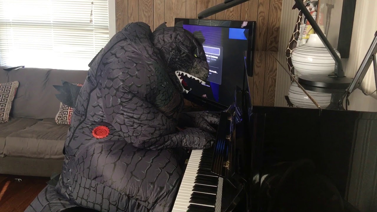 Godzilla’s theme on the piano - YouTube