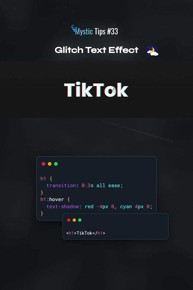 Mystic Tips 33 Pro Css Tips Tiktok Glitch Text Effect 🧙🏻♂️📌 Youtube