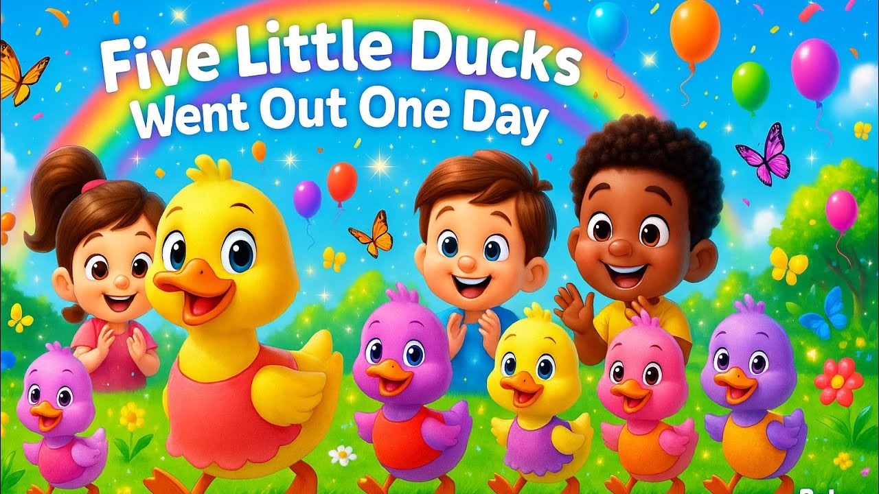 🌈 Five Little Ducks Went Out One Day 🐥 | Baby Rhymes | Kids Favorite ...