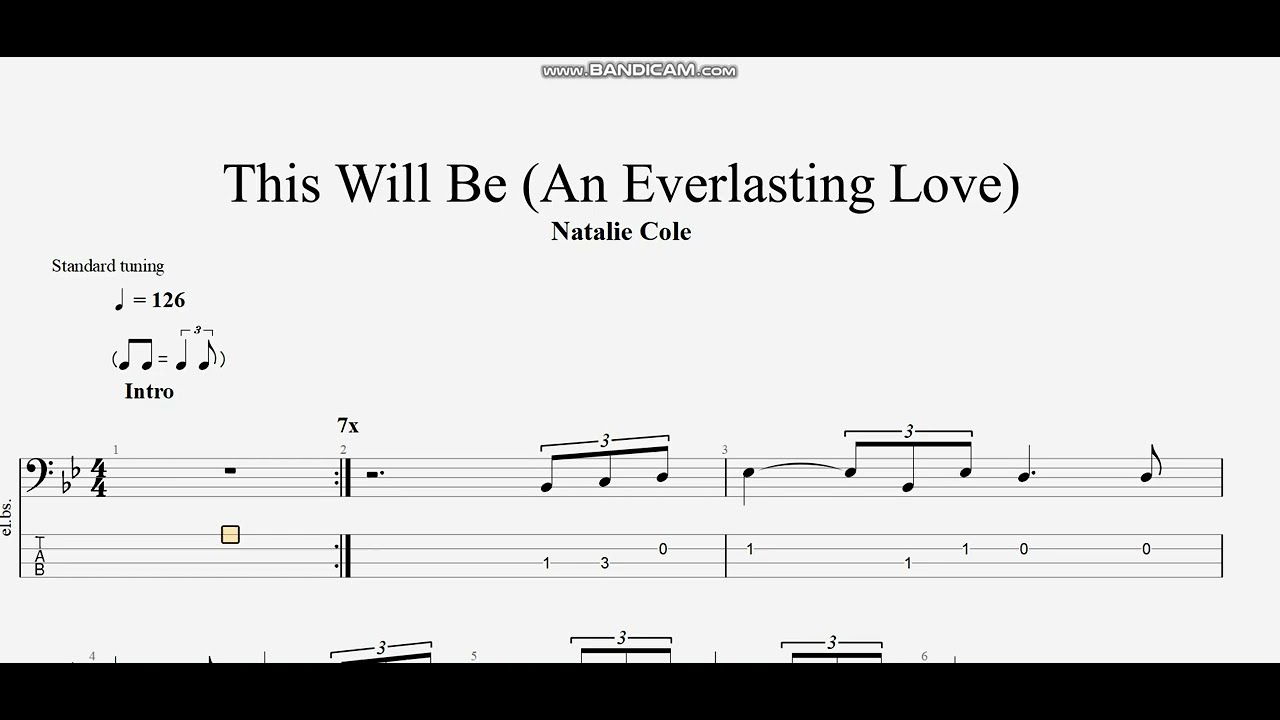 Natalie Cole - This Will Be (An Everlasting Love) (bass tab) - YouTube