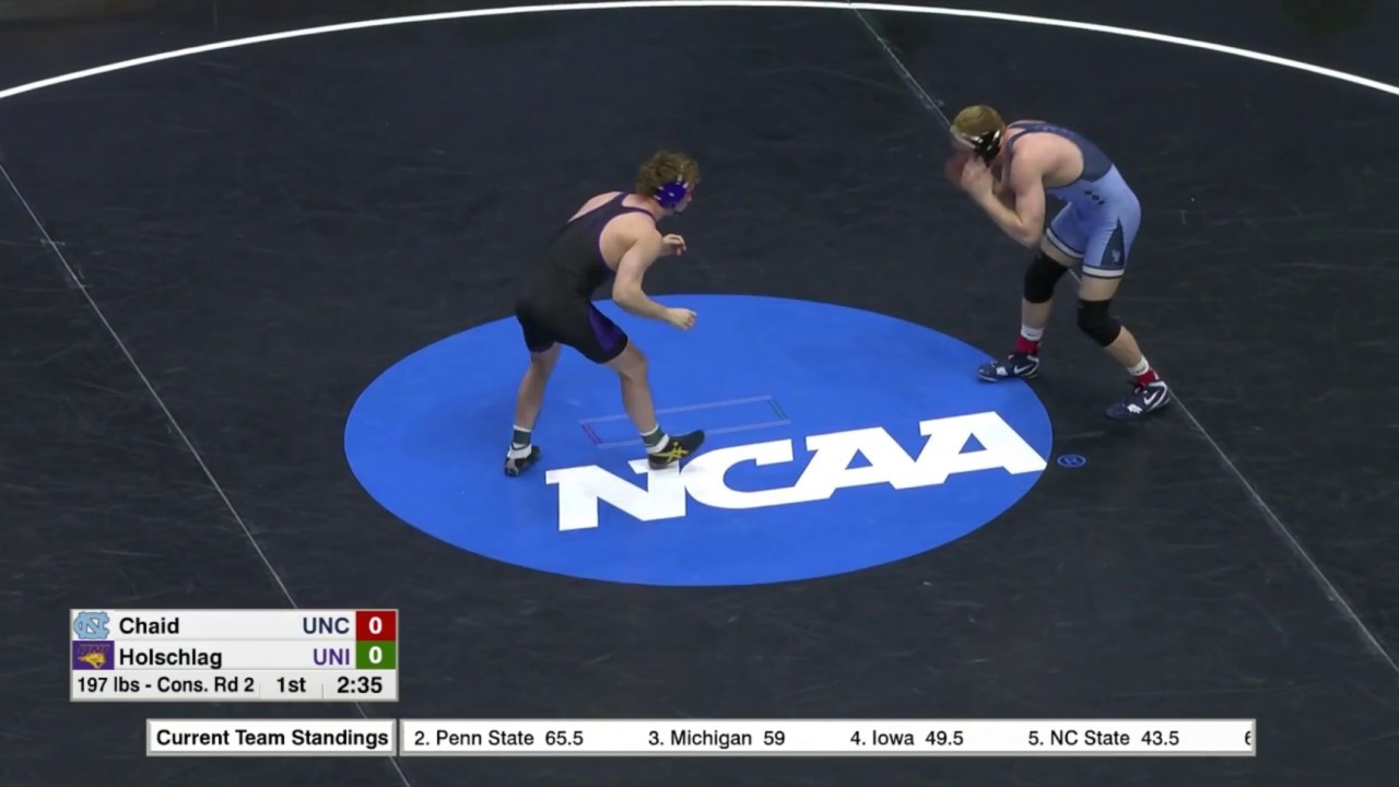 2018 NCAA Wrestling 197lbs: Jacob Holschlag (UNI) dec Daniel Chaid (UNC ...