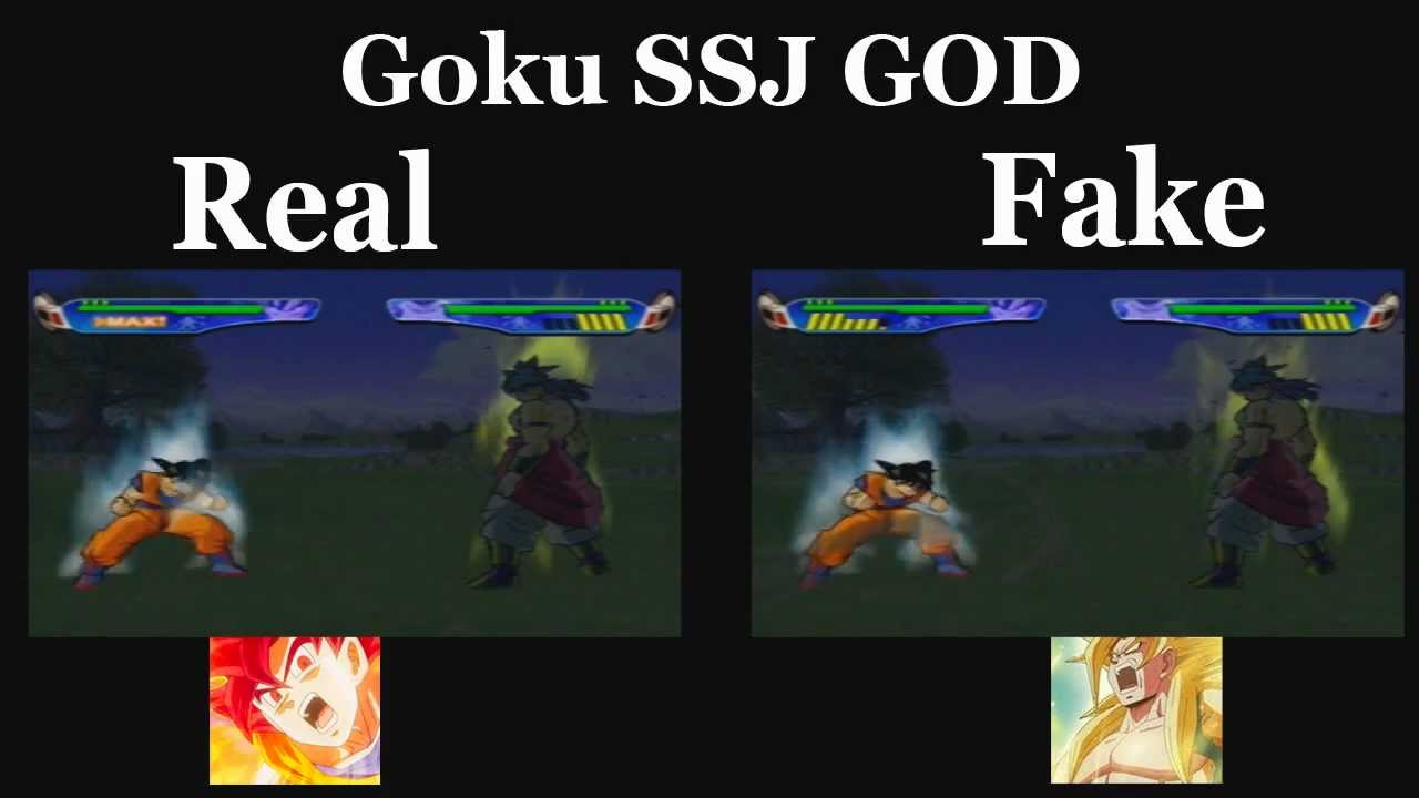 Goku SSJ GOD Fake and Real on Budokai 3 - YouTube