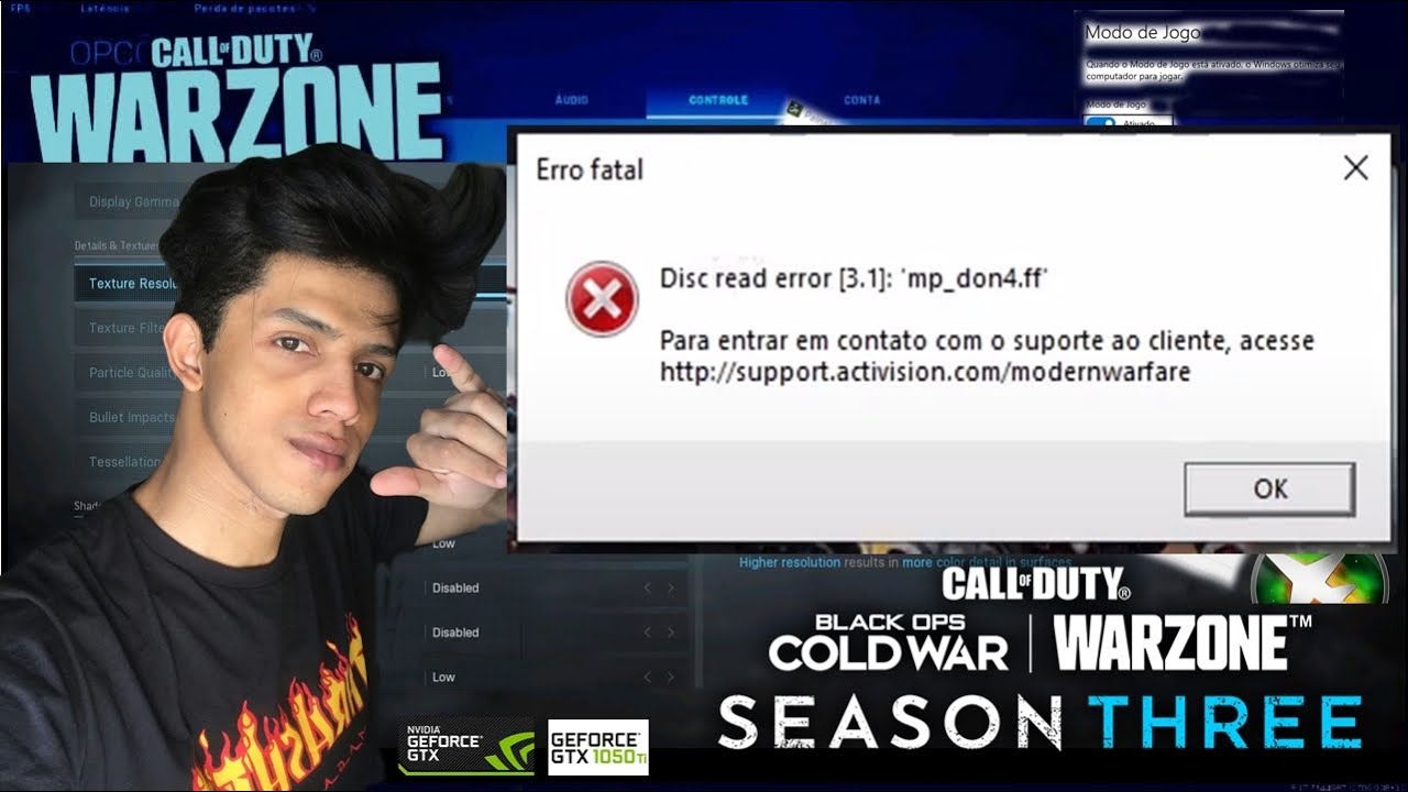 Call of Duty:Warzone | Como Corrigir erro fatal : Disc read error {3.1 ...