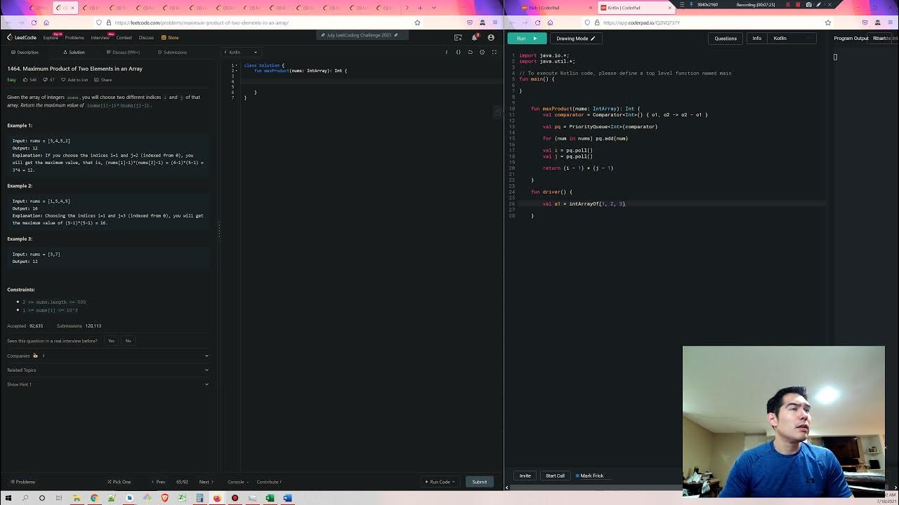 LeetCode #1464. Maximum Product of Two Elements in an Array (Easy) - YouTube