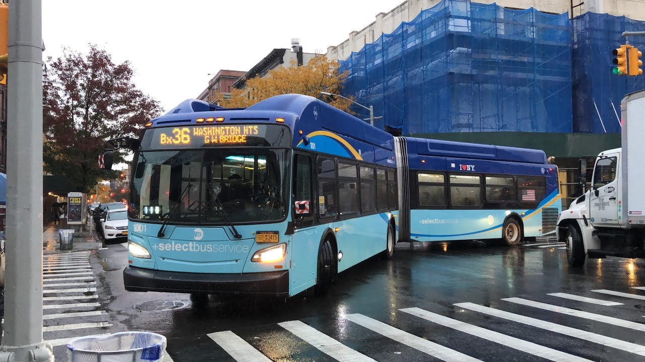 2018 New Flyer XN60 #1001 on the Bx36 at 181st Street and Wadsworth ...